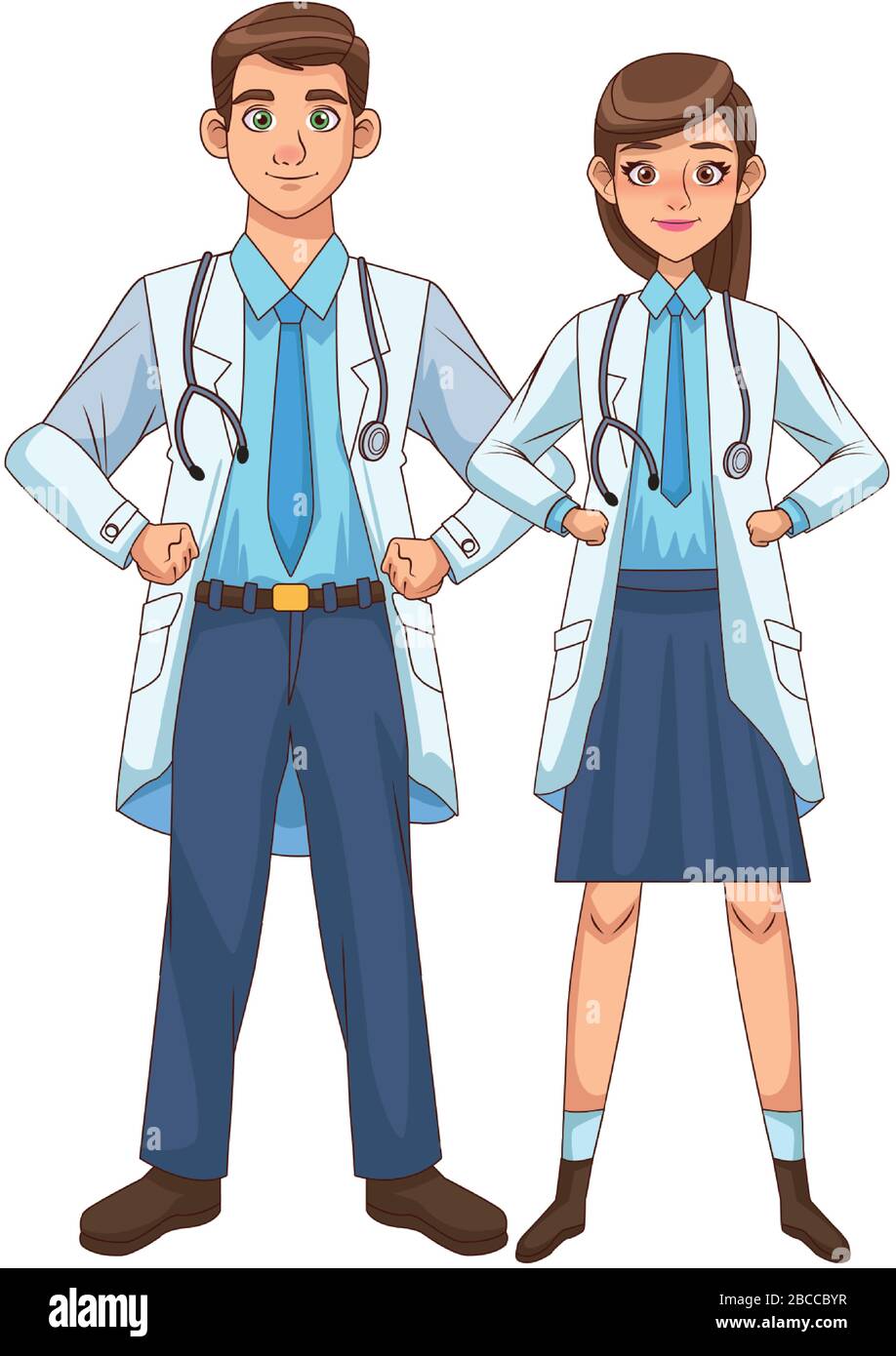 professional doctors couple avatars characters Stock Vector Image & Art ...