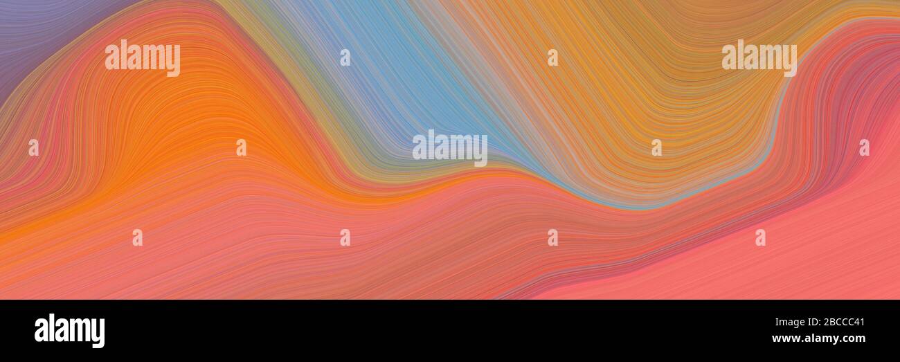 abstract dynamic curved lines artistic header with indian red, cadet ...