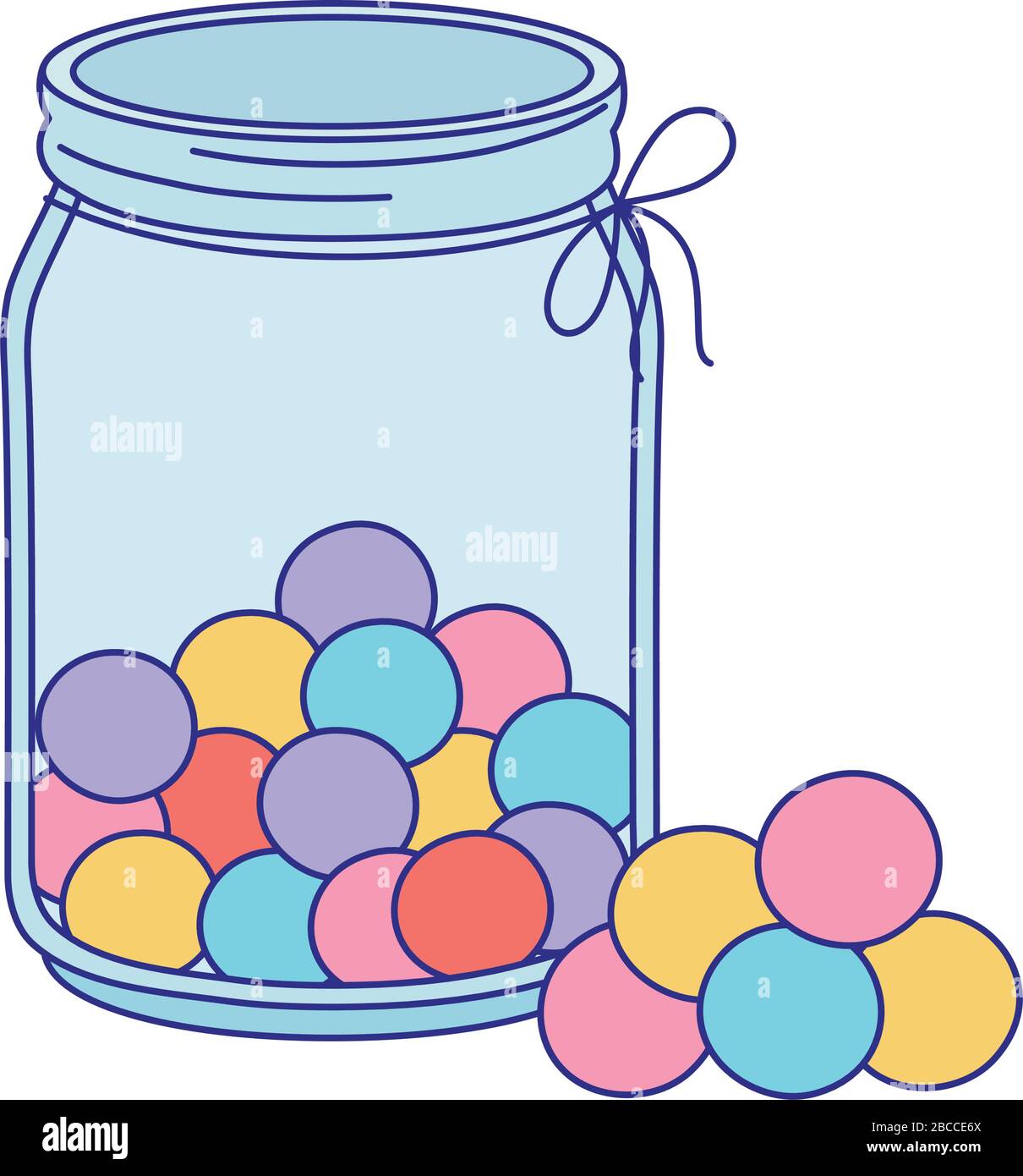 jar glass with balls candies sweet confectionery isolated icon vector ...