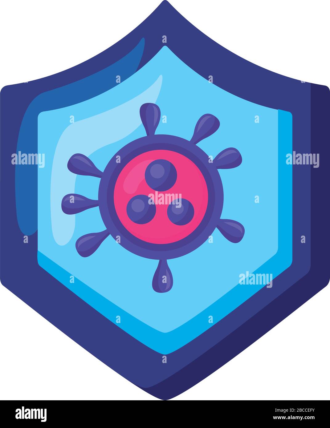 covid 19 particle in shield detailed style icon Stock Vector Image ...