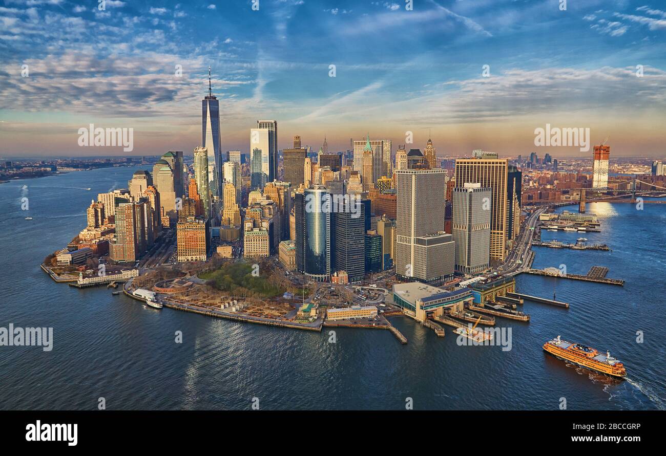 Lower manhattan aerial hi-res stock photography and images - Alamy