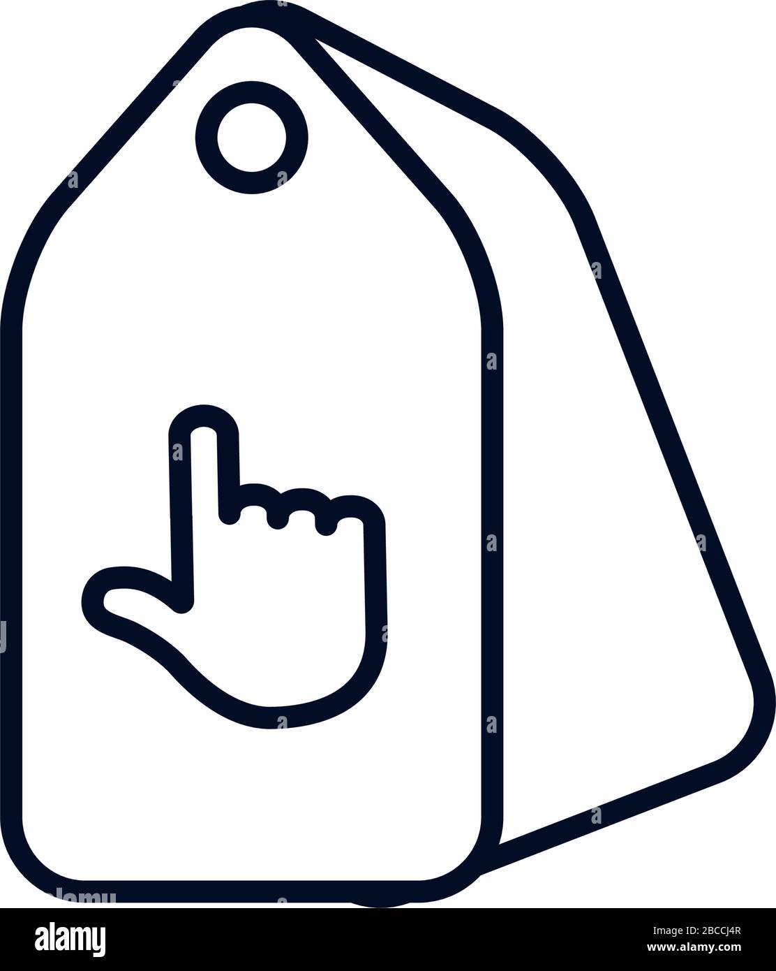shopping online concept, tags with hand cursor icon over white ...