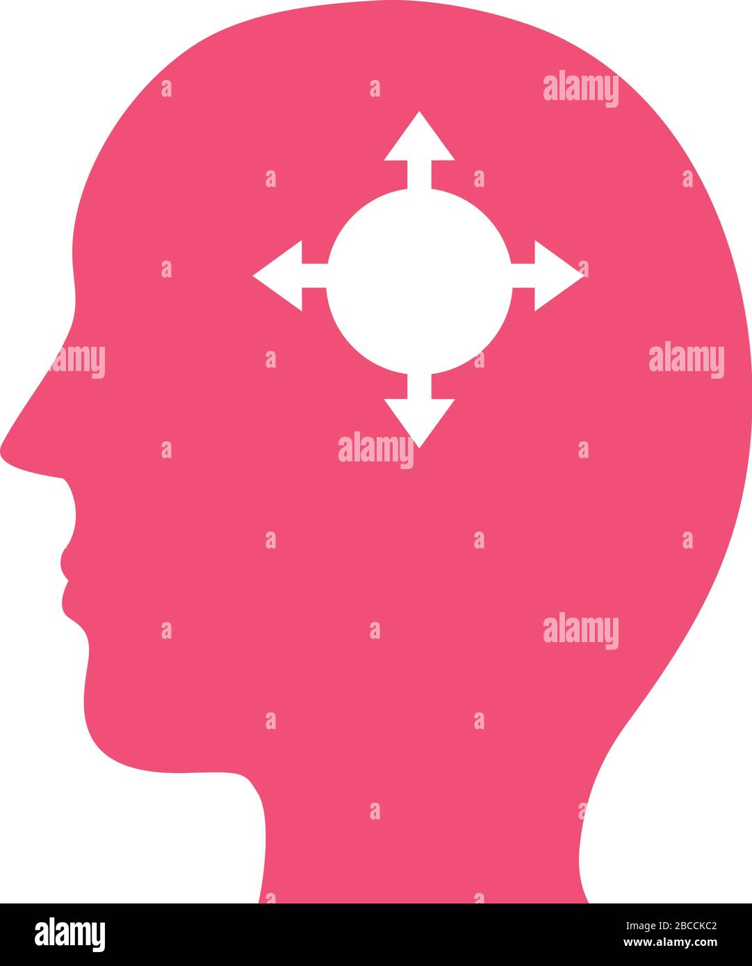 profile with target mental health silhouette style icon Stock Vector ...