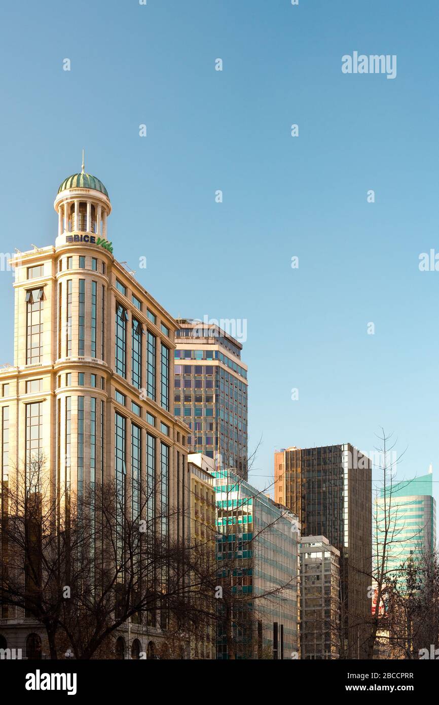 Santiago de Chile, Región Metropolitana, Chile - Skyline of Alameda ...