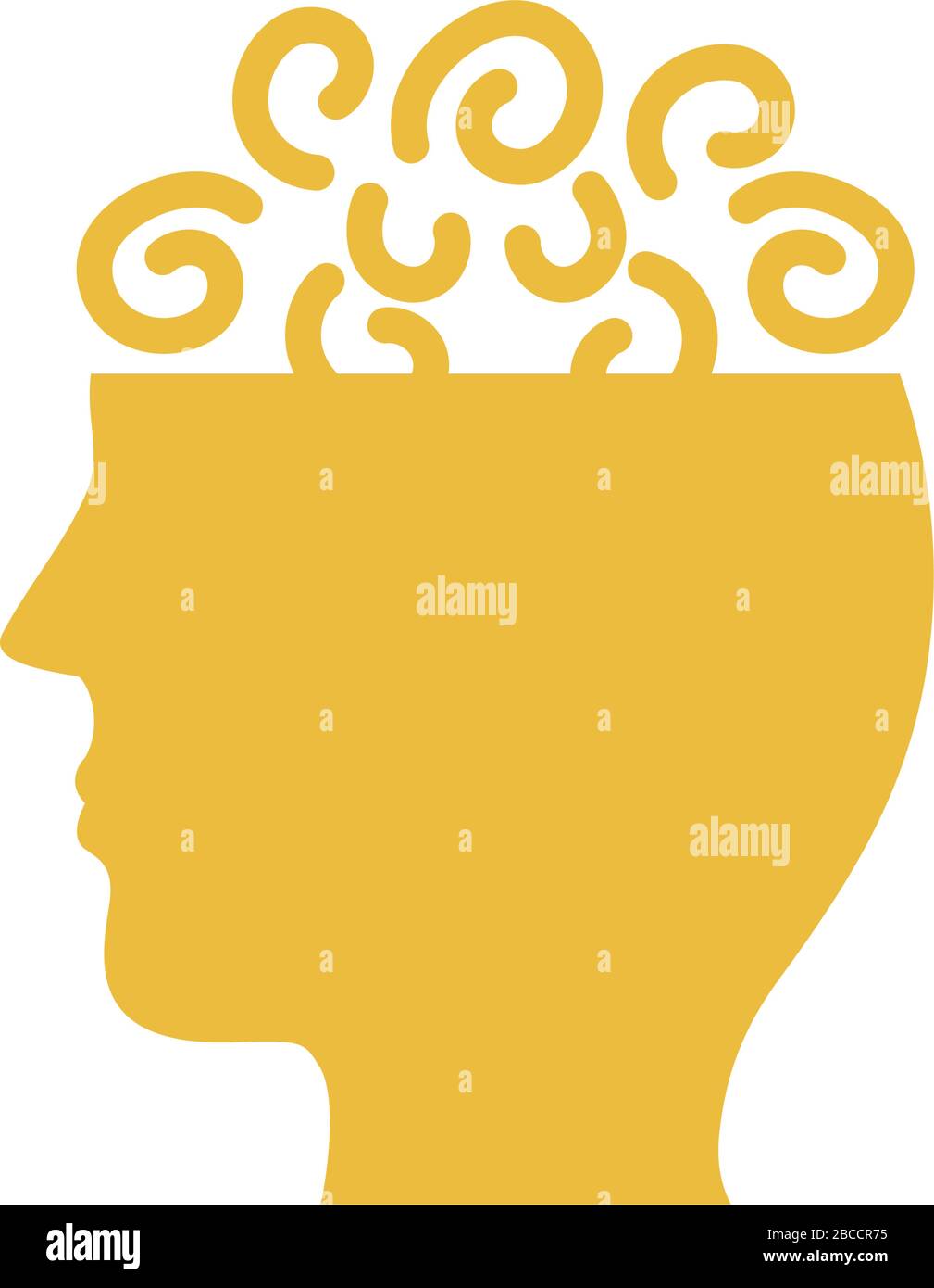 profile with confusion mental health silhouette style icon Stock Vector ...