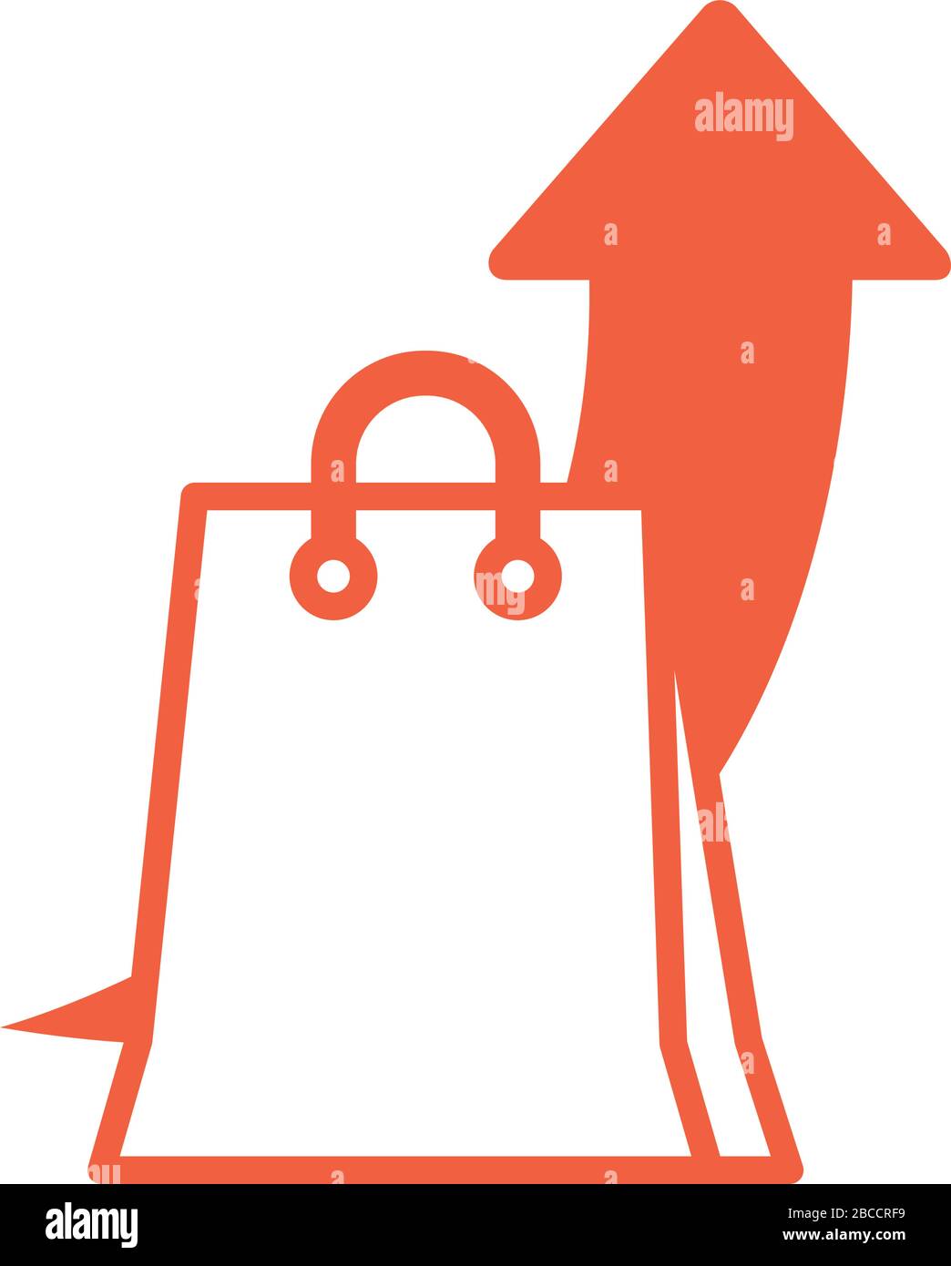 shopping bag with arrow up infographic line style Stock Vector Image ...