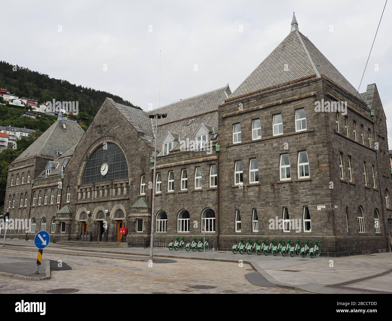 Main railway station building in Bergen city in Norway Stock Photo - Alamy