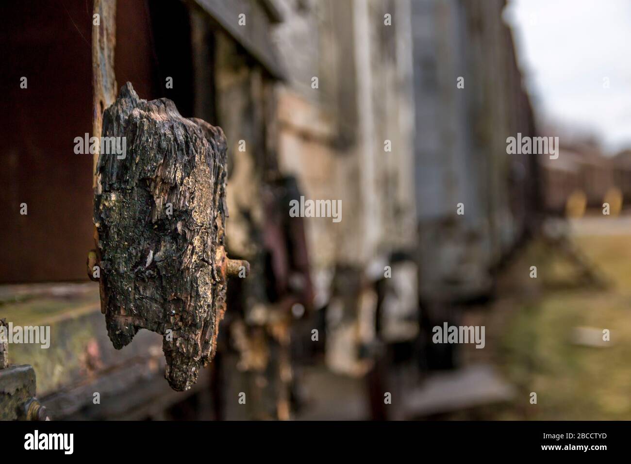 Old train carriages white wooden train carriages. Old vintage wood ...