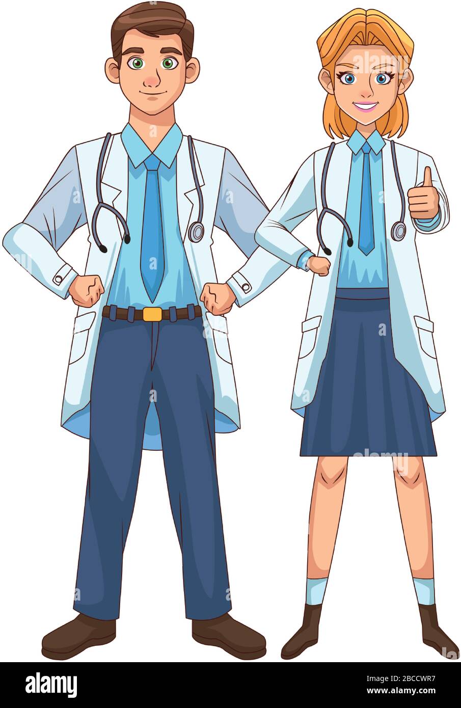 professional doctors couple avatars characters Stock Vector Image & Art ...