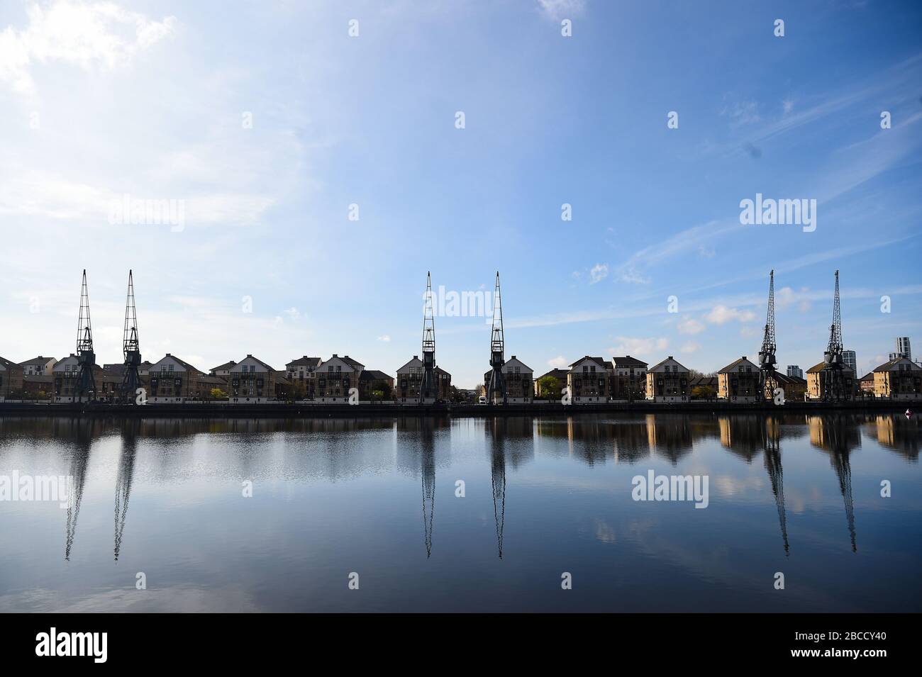 A view of the Royal Victoria Dock in London Stock Photo - Alamy