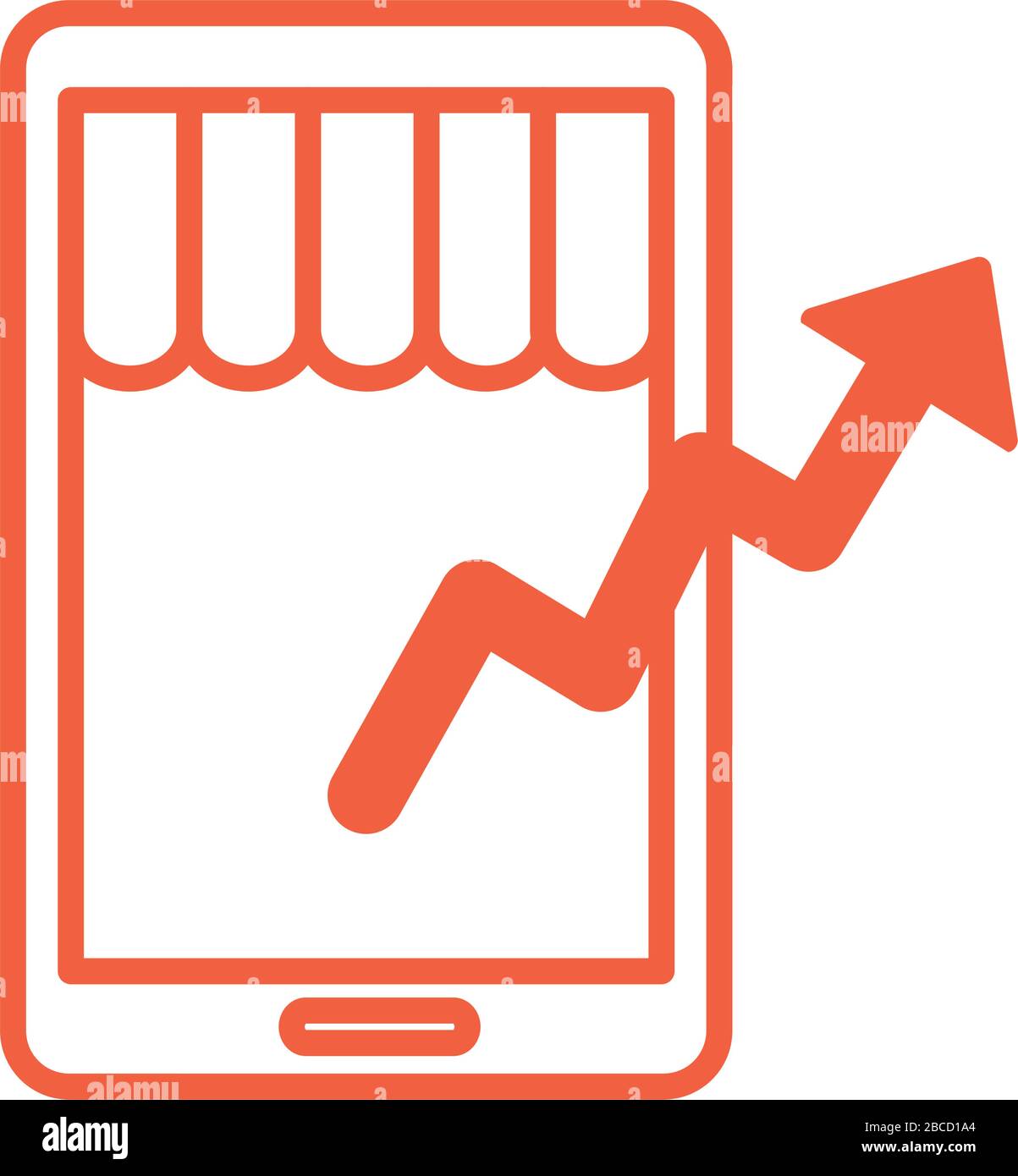 smartphone with price hike arrow up infographic line style Stock Vector ...