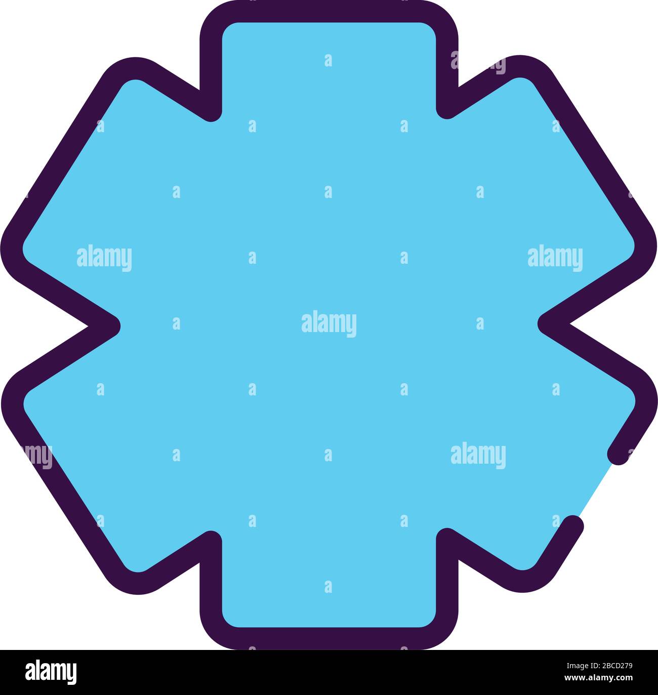 healthcare concept, emergency star icon over white background, line ...