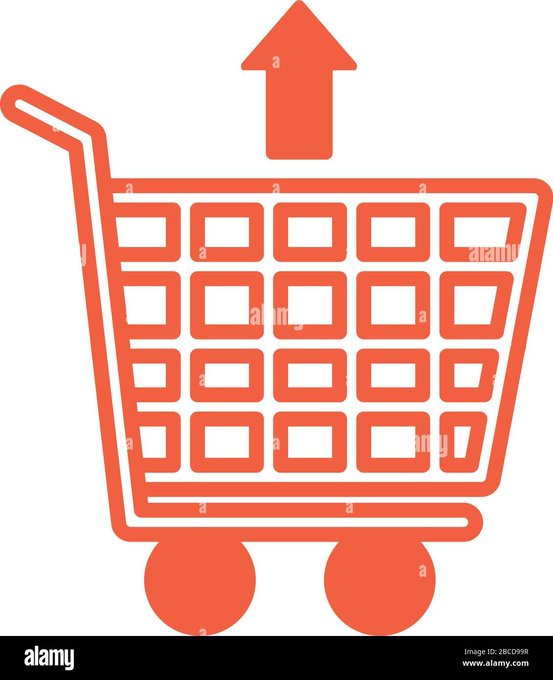 price hike arrow up in shopping cart infographic line style Stock ...