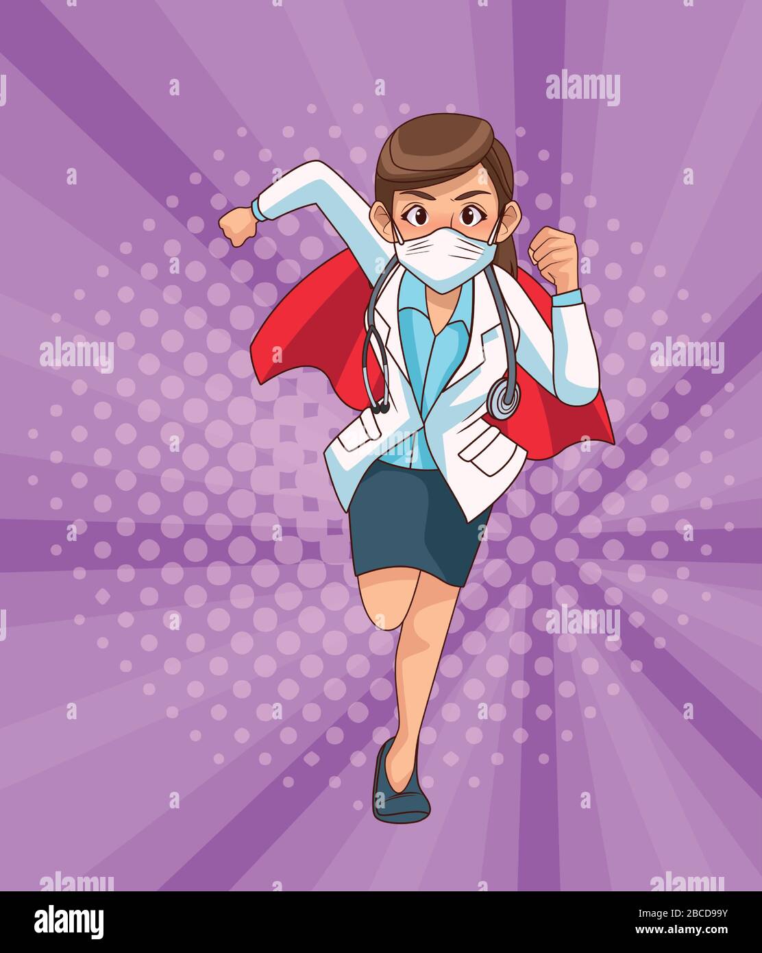 super female doctor runing character Stock Vector Image & Art - Alamy