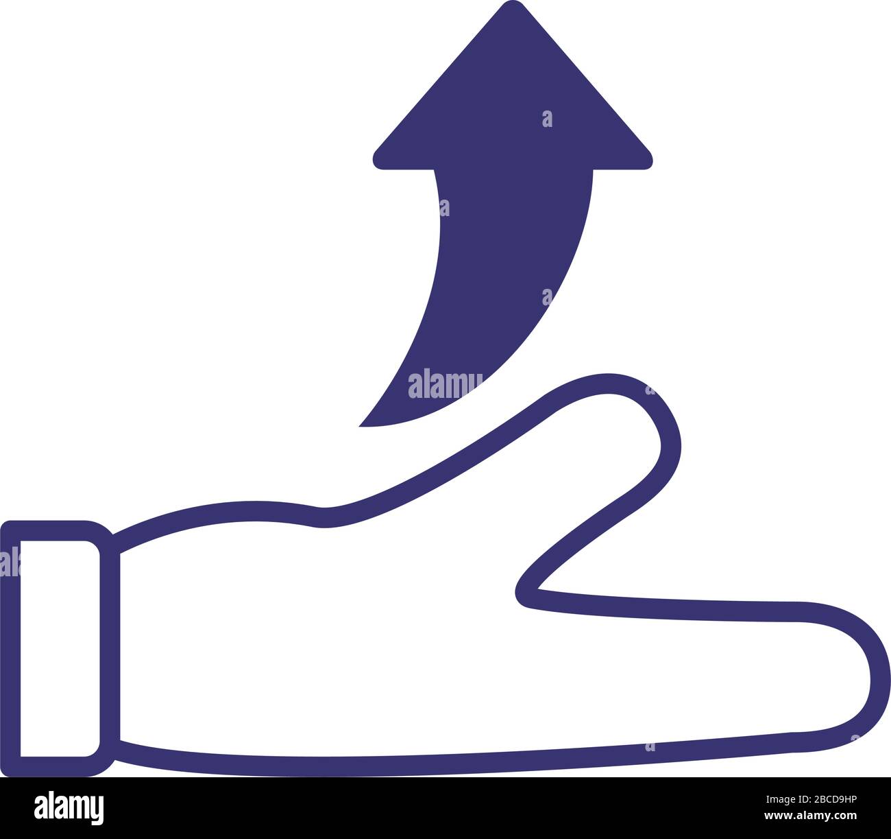 hand with arrow up infographic line style Stock Vector Image & Art - Alamy