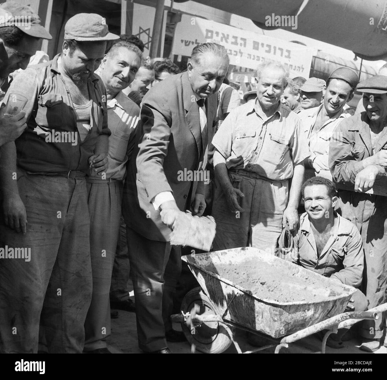 Cornerstone laying ceremony Black and White Stock Photos & Images - Alamy