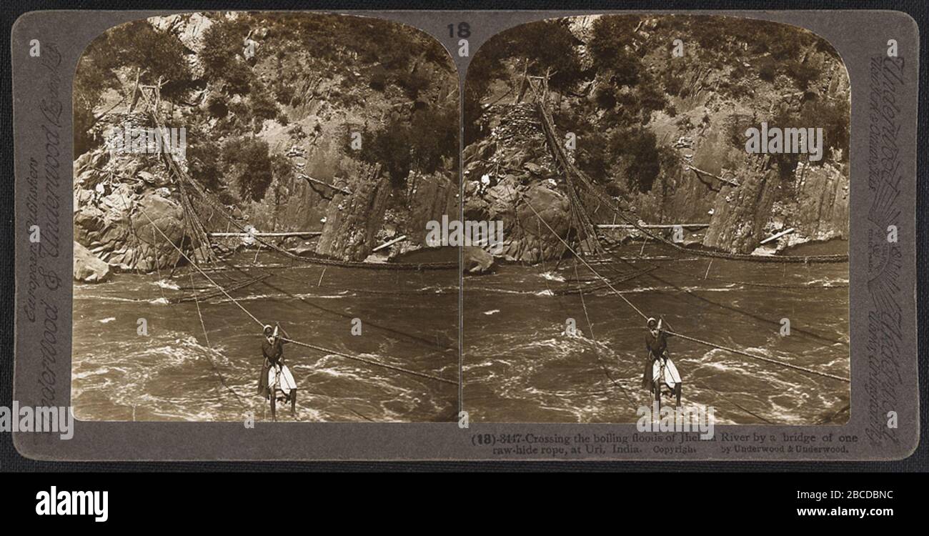 Rope bridge in india hi-res stock photography and images - Alamy