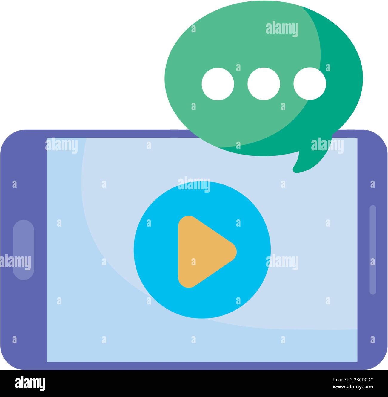 smartphone with play button on the screen vector illustration design ...