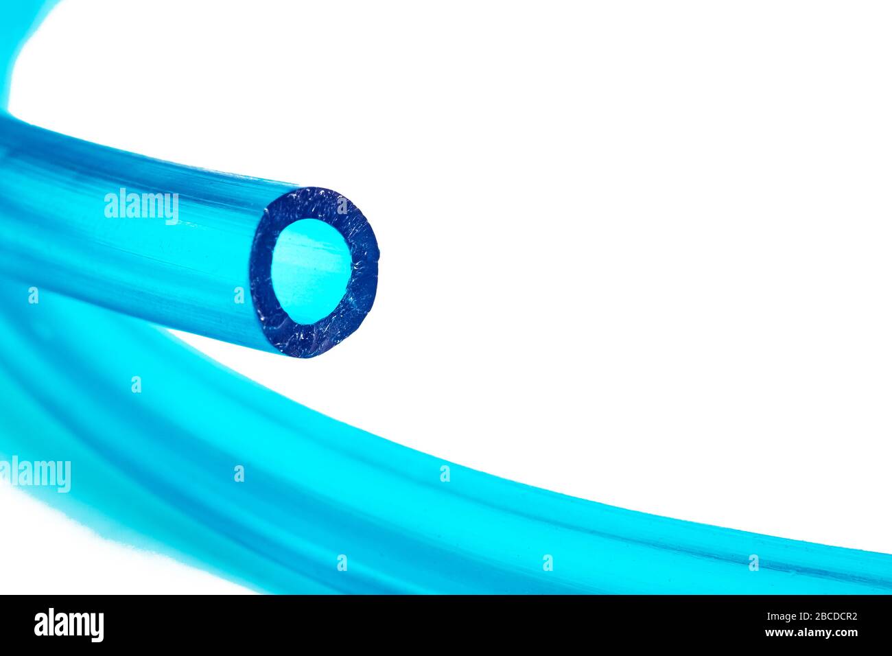 Blue plastic tube isolated on white background close up Stock Photo - Alamy