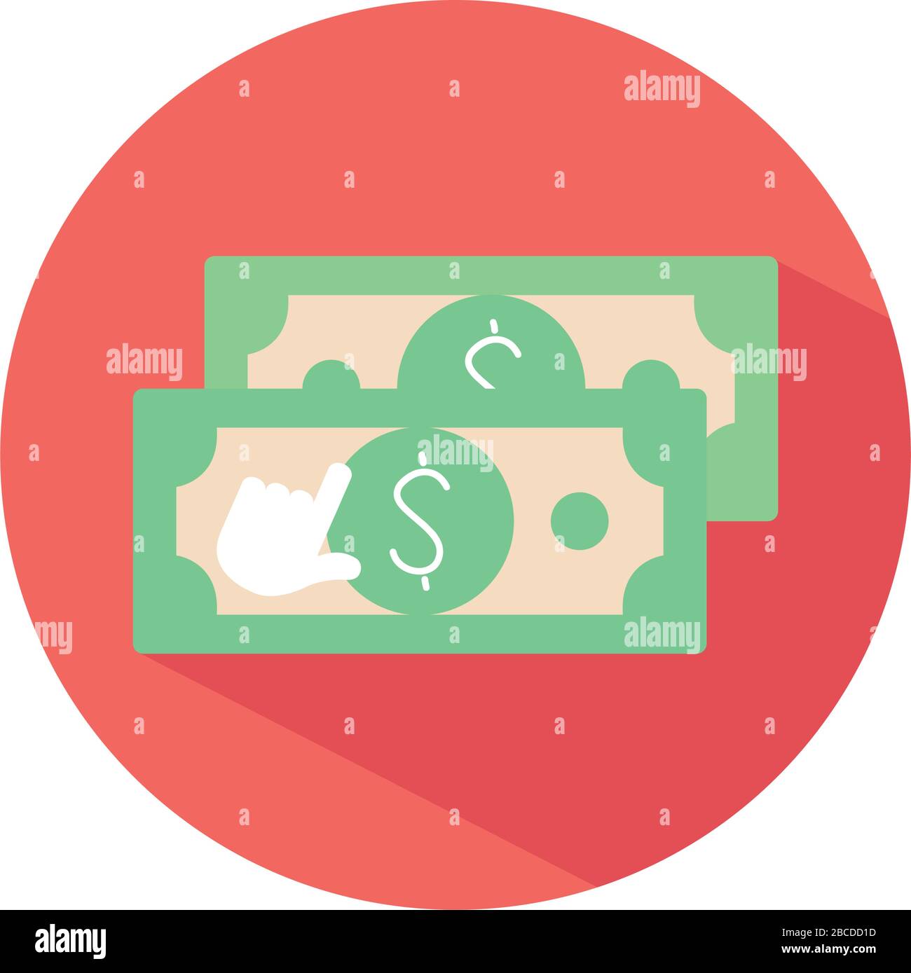 shopping online concept, money bills and hand cursor icon over white ...