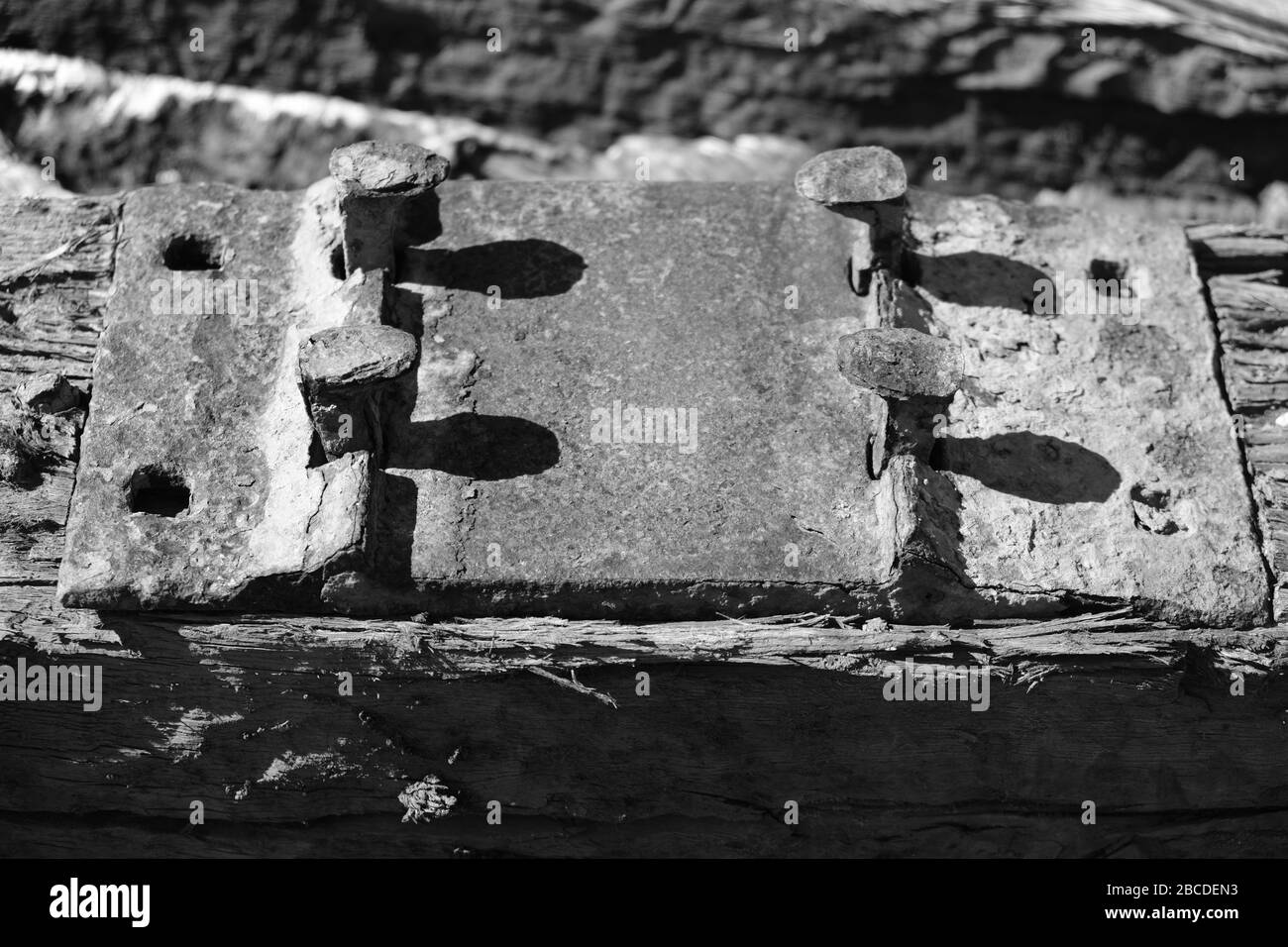 Tie plate and spikes Stock Photo - Alamy