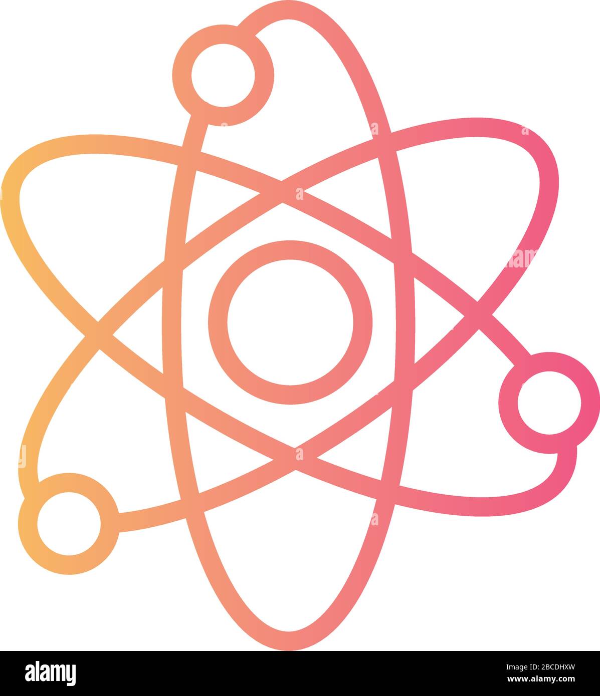 atom medical symbol linear gradient style icon Stock Vector Image & Art ...