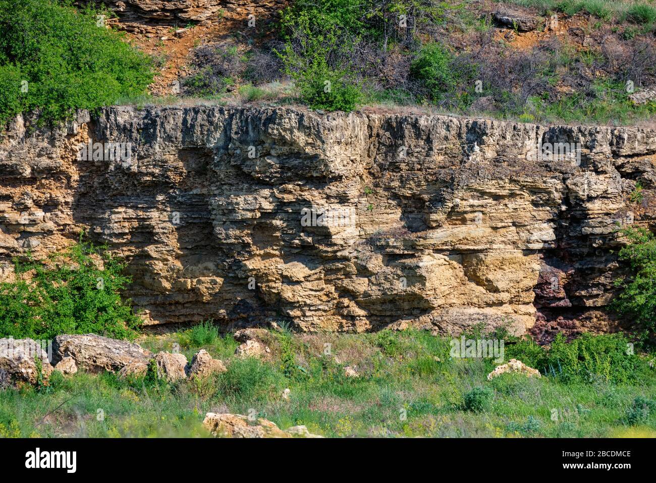 A stratigraphic section of Miocene shell limestone in south of Russia ...