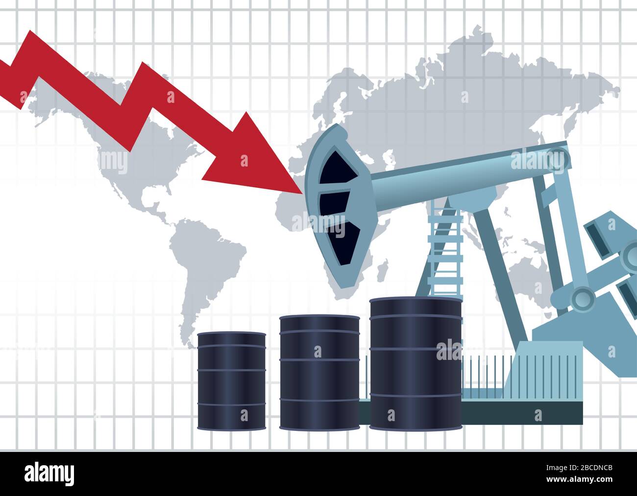 oil price market with barrels and world planet Stock Vector Image & Art ...