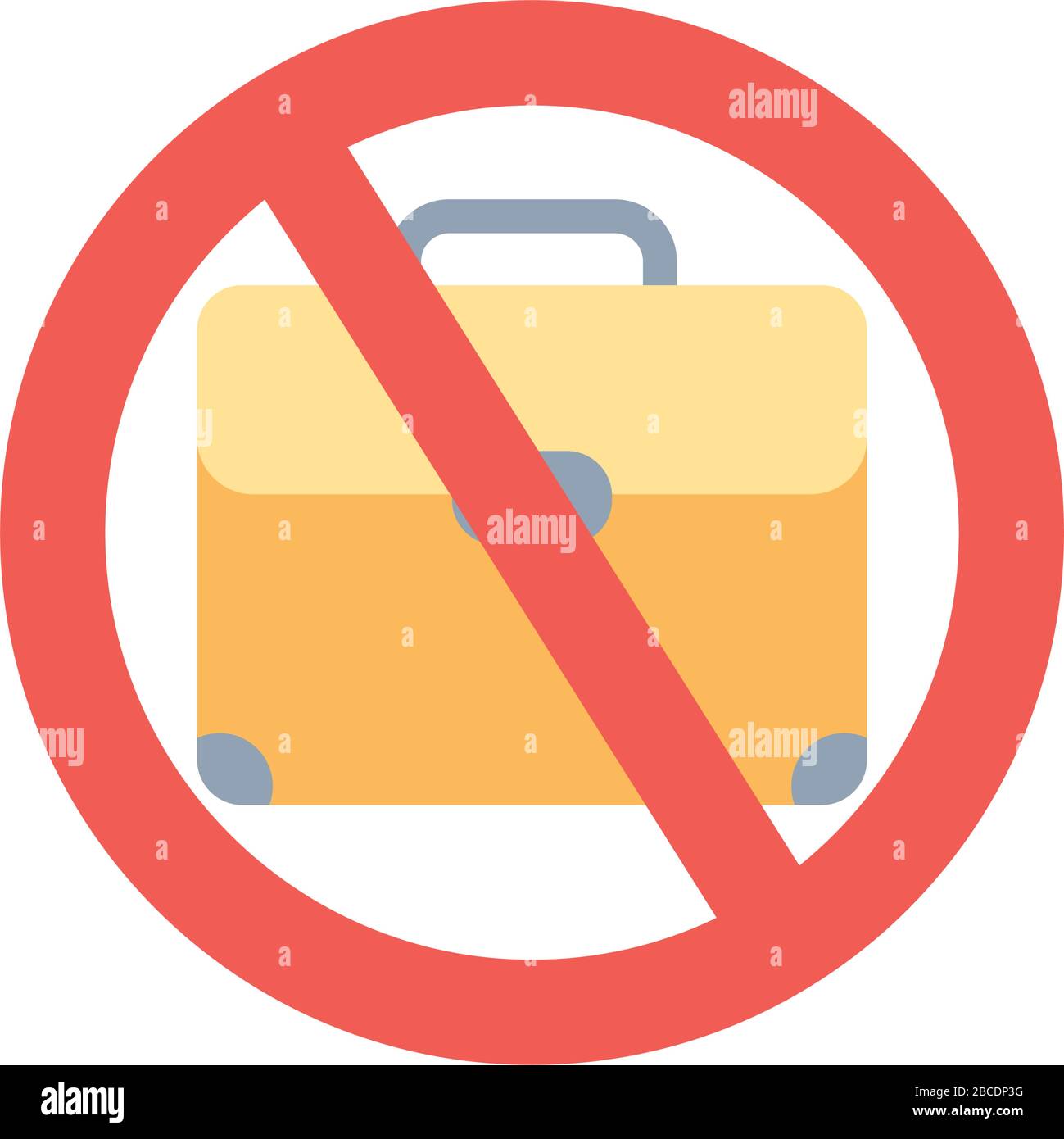 stop covid19 concept, forbidden to work symbol icon over white ...