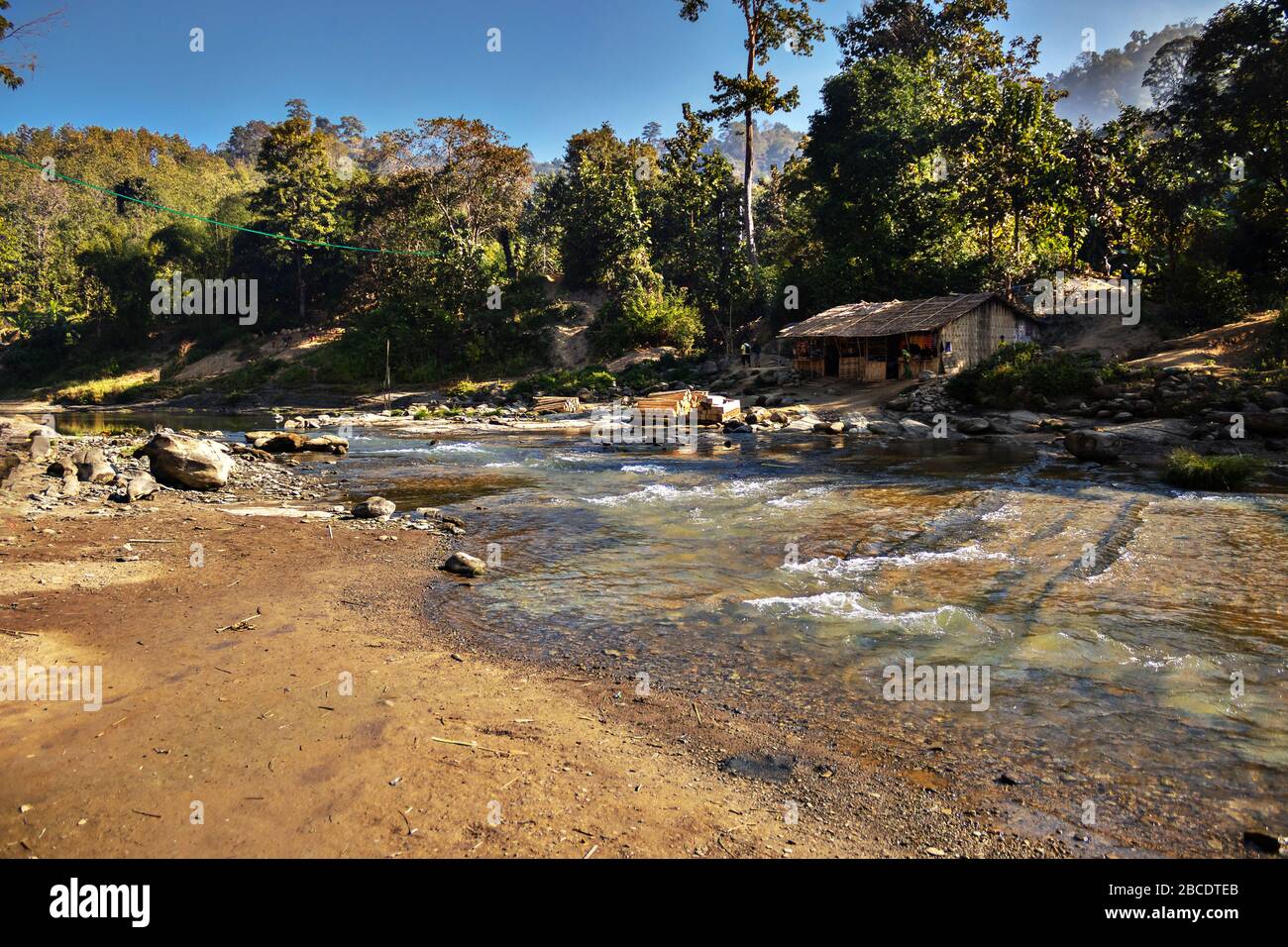 A mesmerizing landscape view of Sangu River flowing between hills. The ...