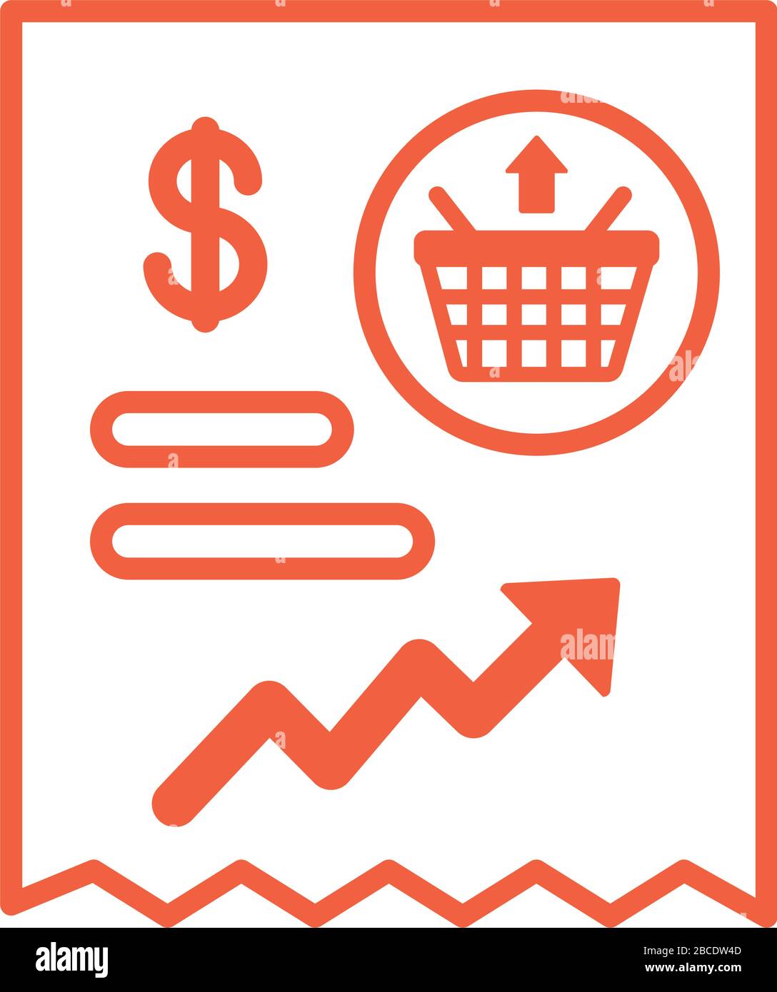 price hike receipt with arrow up infographic line style Stock Vector ...