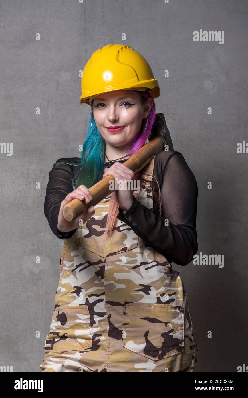 Female Construction Worker Stock Photo - Alamy