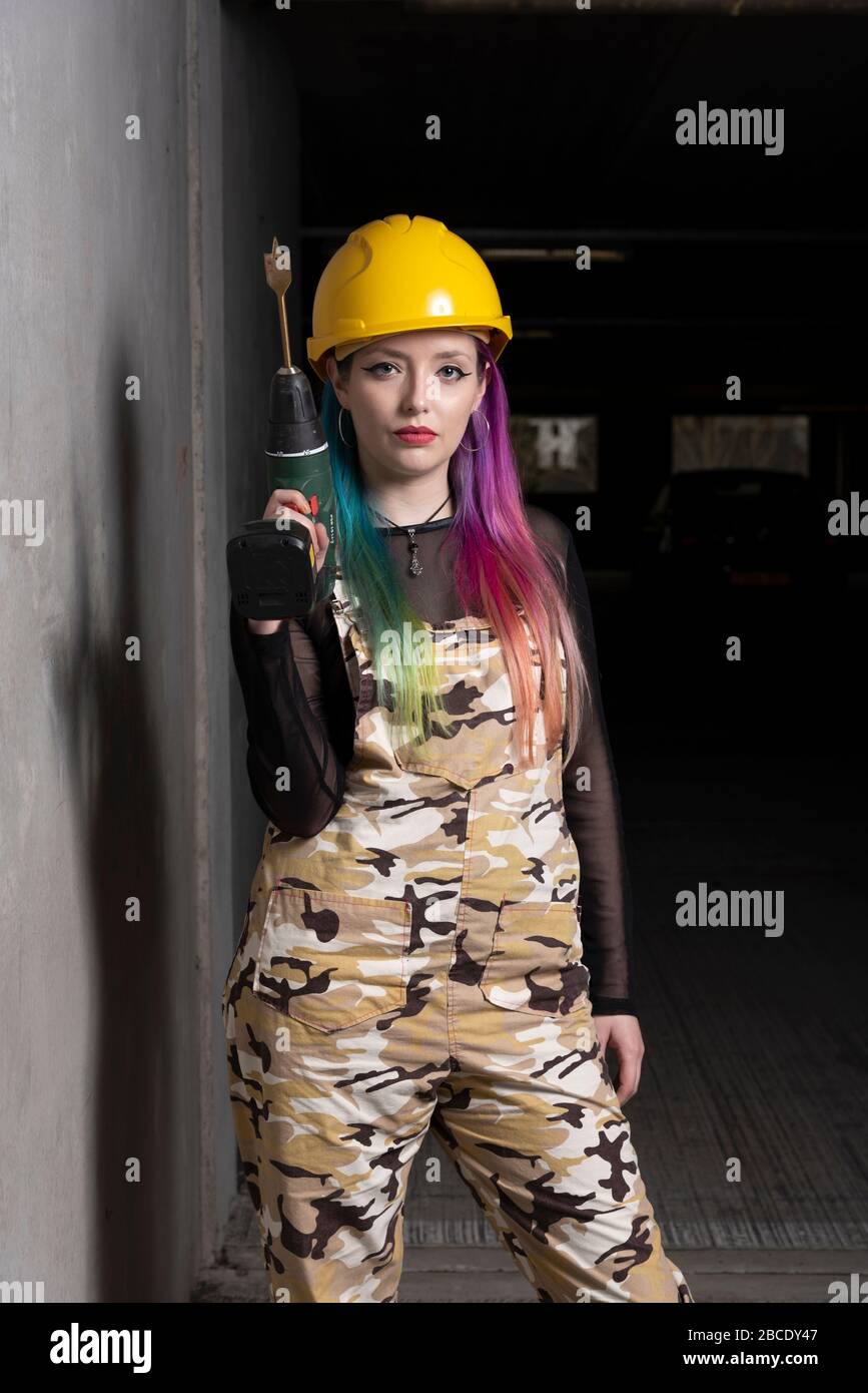 Female Construction Worker Stock Photo - Alamy