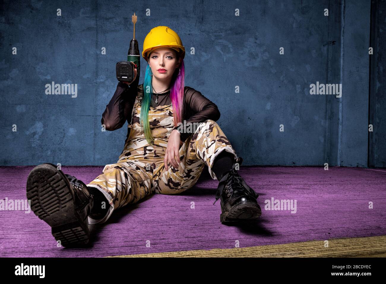 Female Construction Worker Stock Photo - Alamy