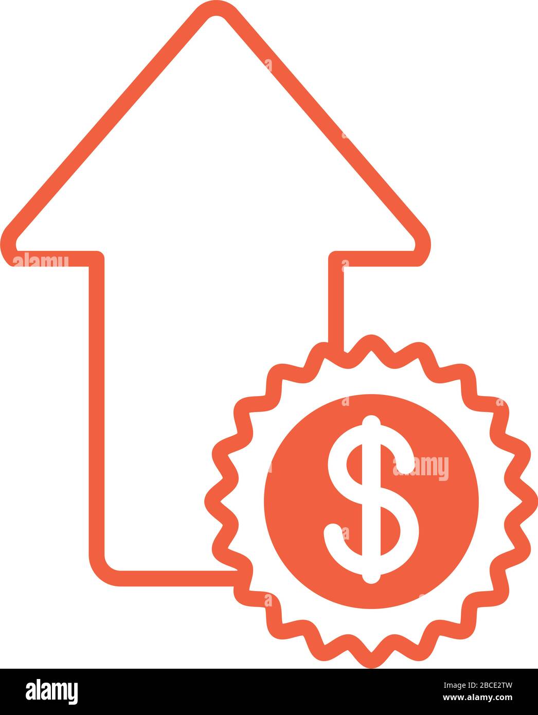 price hike in seal with arrow up infographic line style Stock Vector ...
