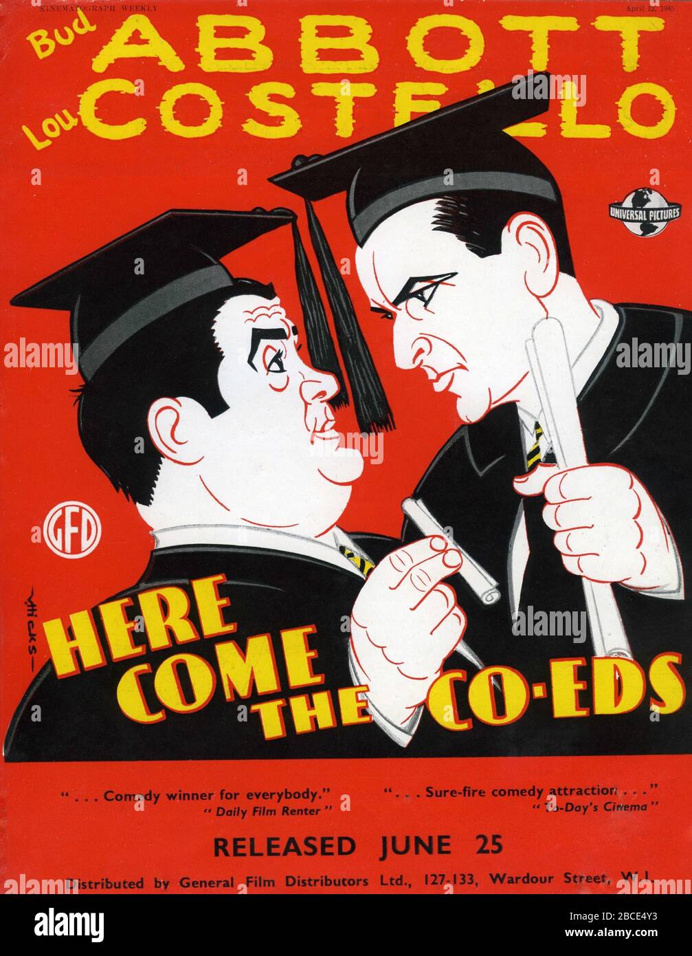 BUD ABBOTT and LOU COSTELLO in HERE COME THE CO-EDS 1945 director JEAN YARBROUGH Universal ...