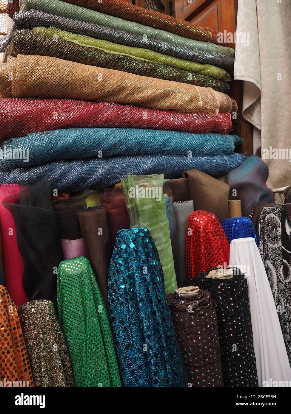 Mellah, tissue market, Jewish district, Marrakech, Morocco, North ...