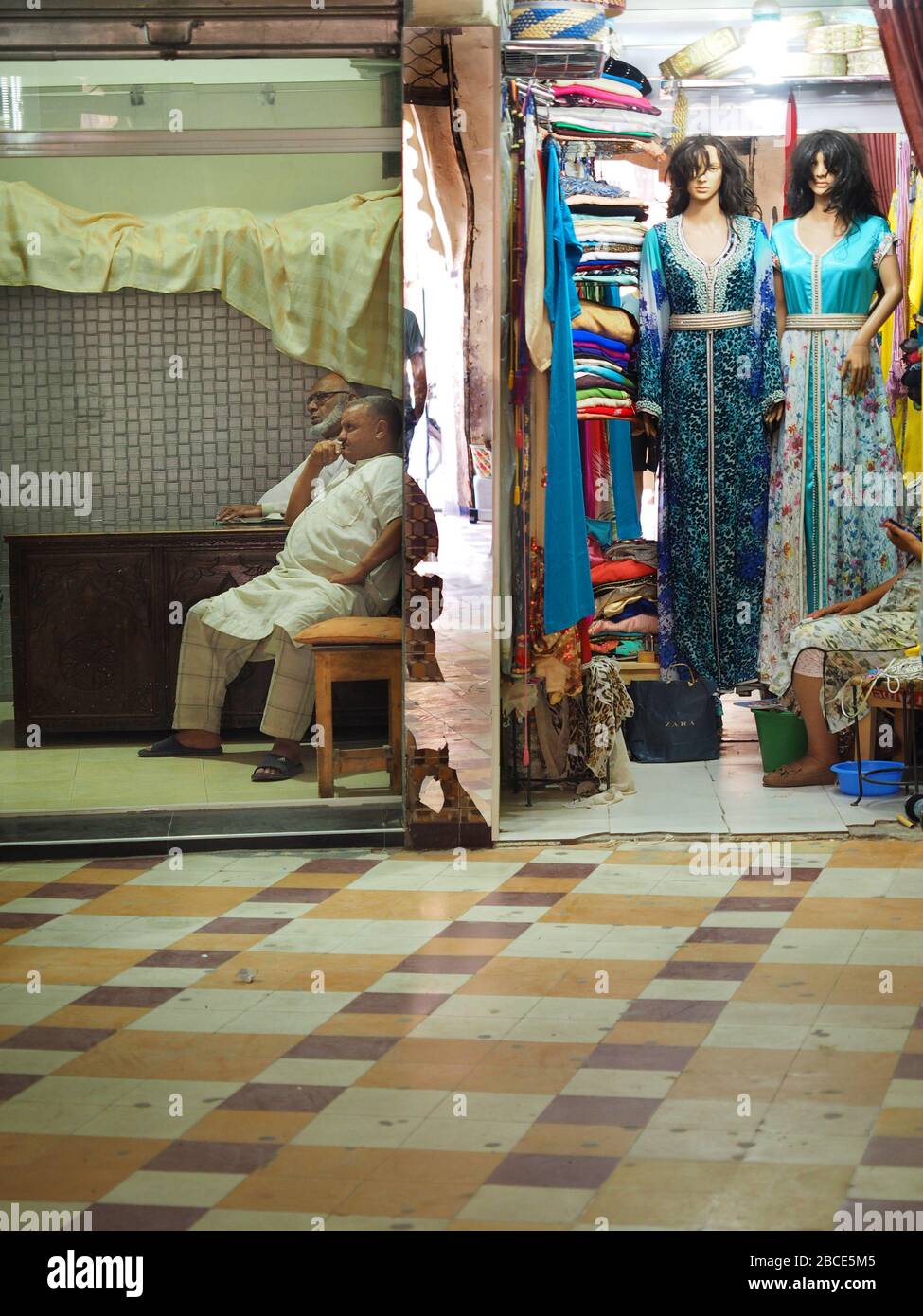 Mellah, tissue market, Jewish district, Marrakech, Morocco, North ...