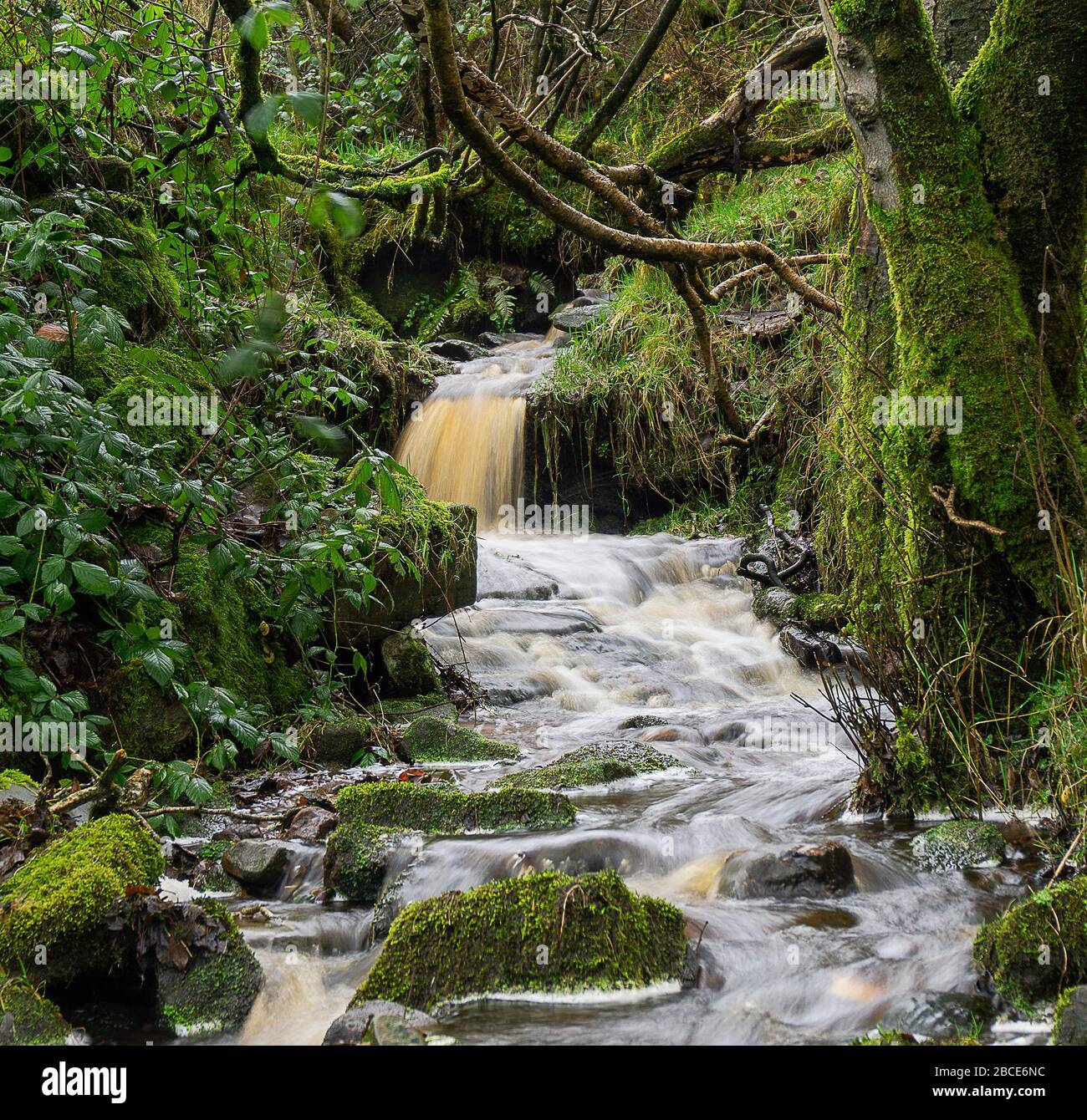 Beautiful cascade waterfall falling between hi-res stock photography ...