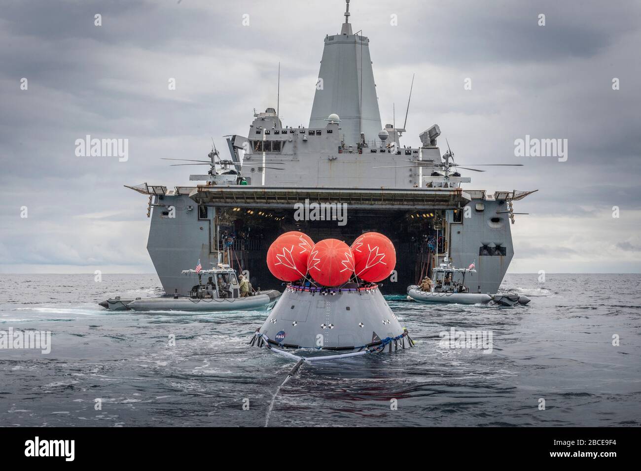 Florida Usa 13 March 2020 During Underway Recovery Test 8 Nasas Landing And Recovery Team