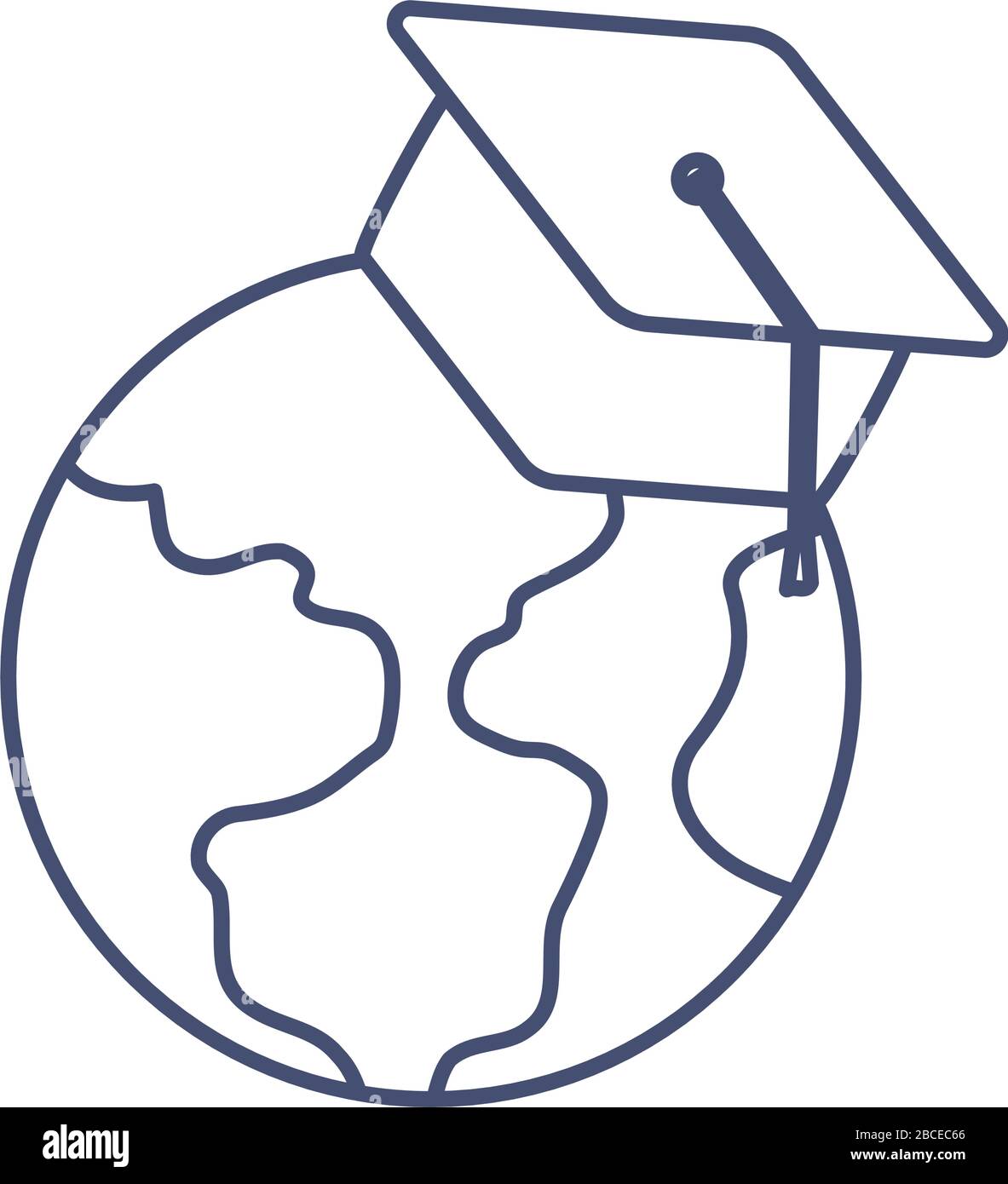 World globe graduation cap diploma Cut Out Stock Images & Pictures - Alamy