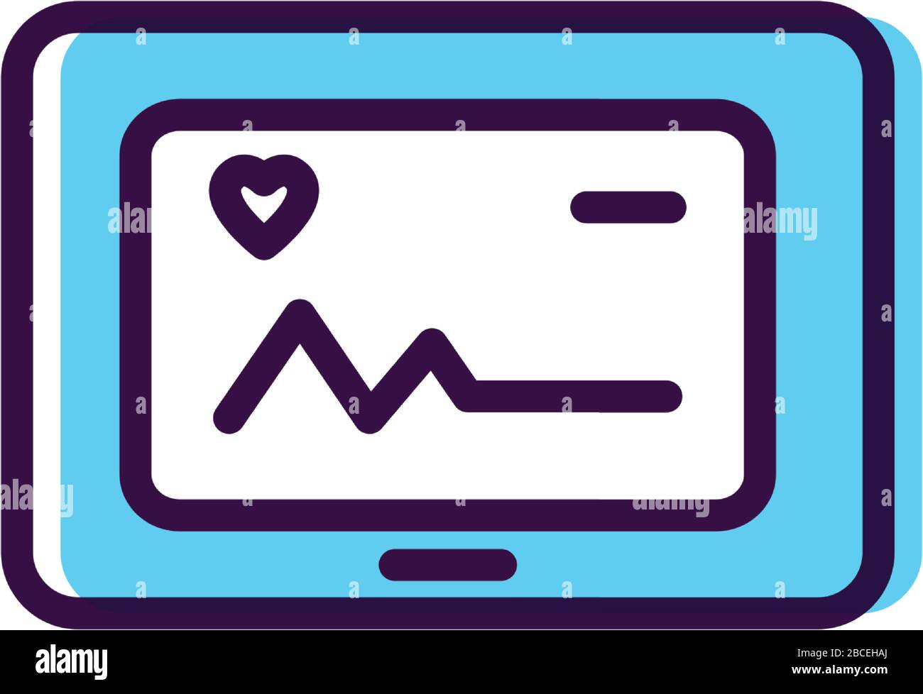 healthcare concept, cardio monitor device icon over white background ...