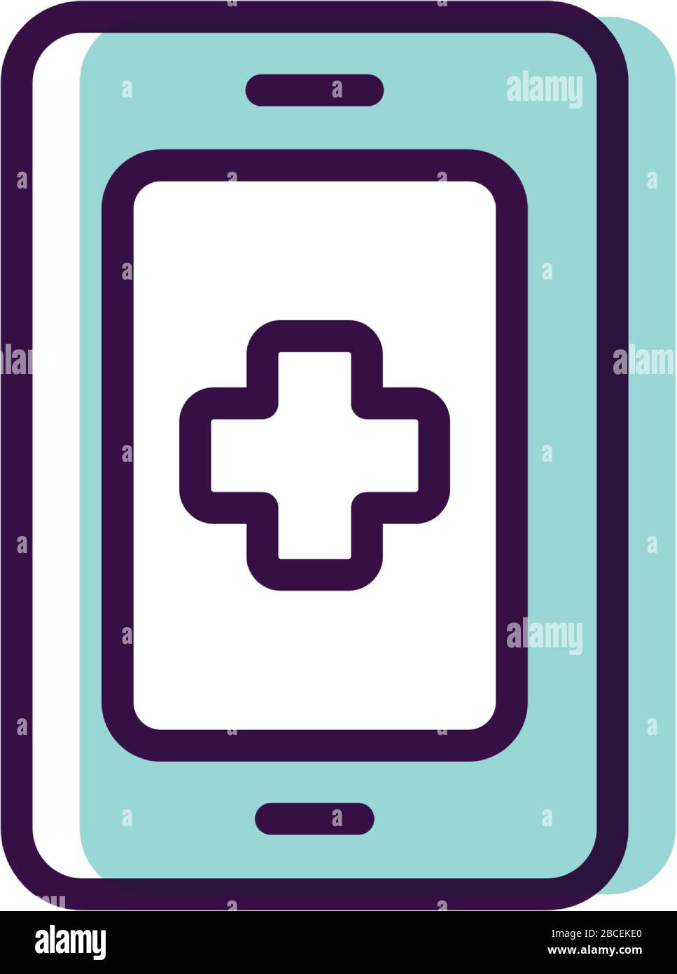 healthcare concept, smartphone with medical app icon over white ...