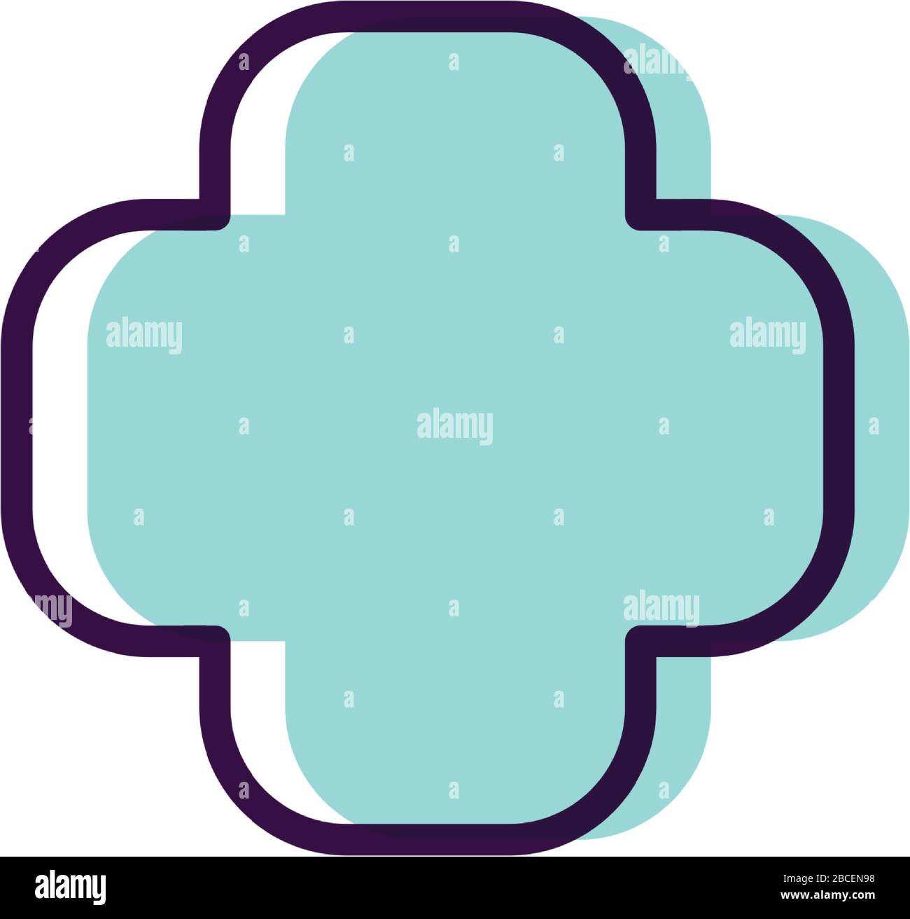 healthcare concept, medical cross icon over white background, line ...