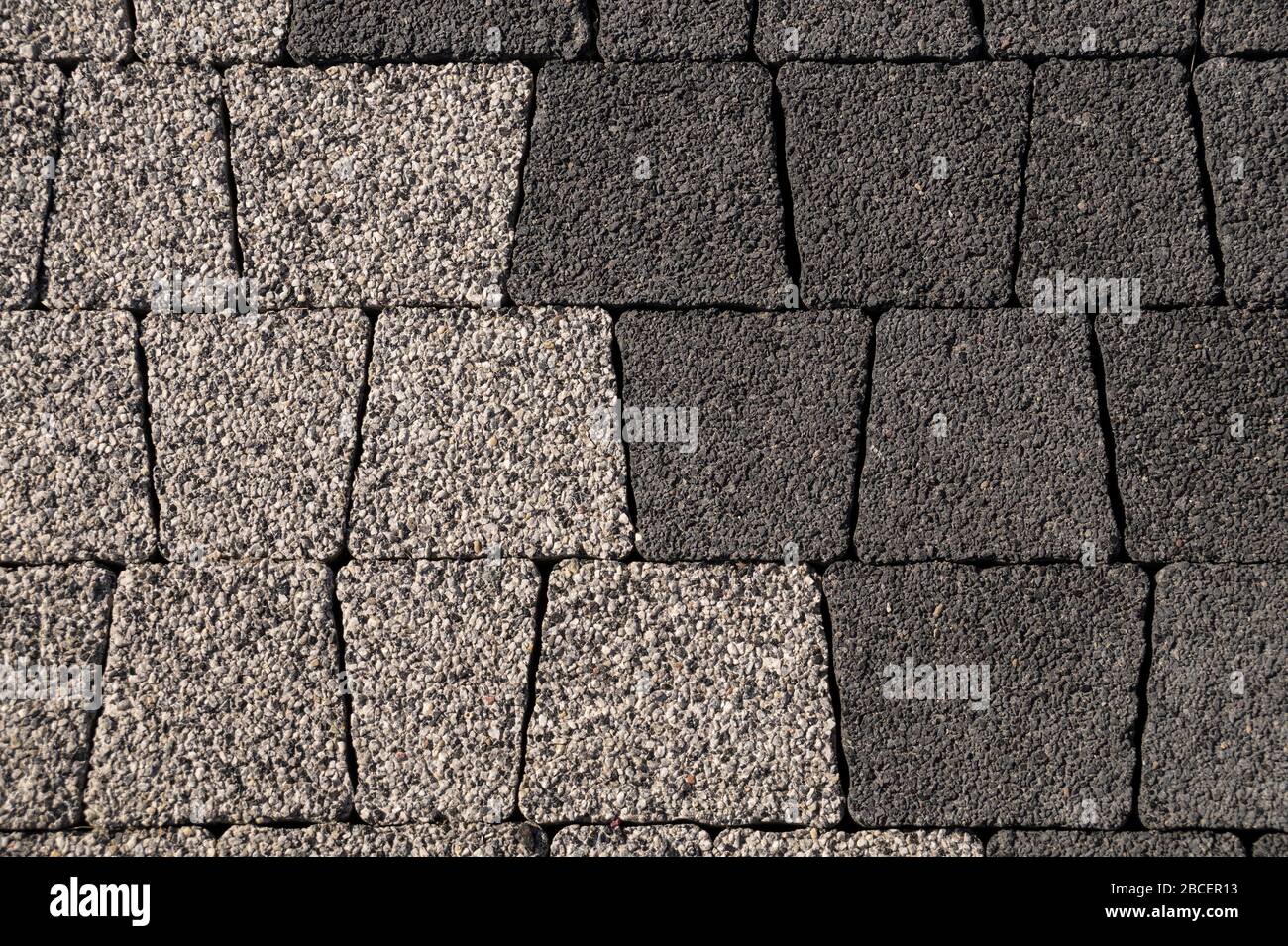 Simple and quick construction. City pavement made of cement ...