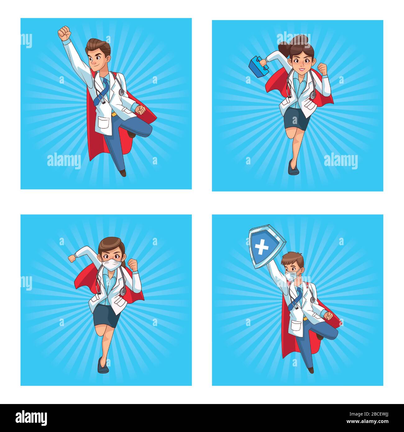 super doctors staff comic characters Stock Vector Image & Art - Alamy