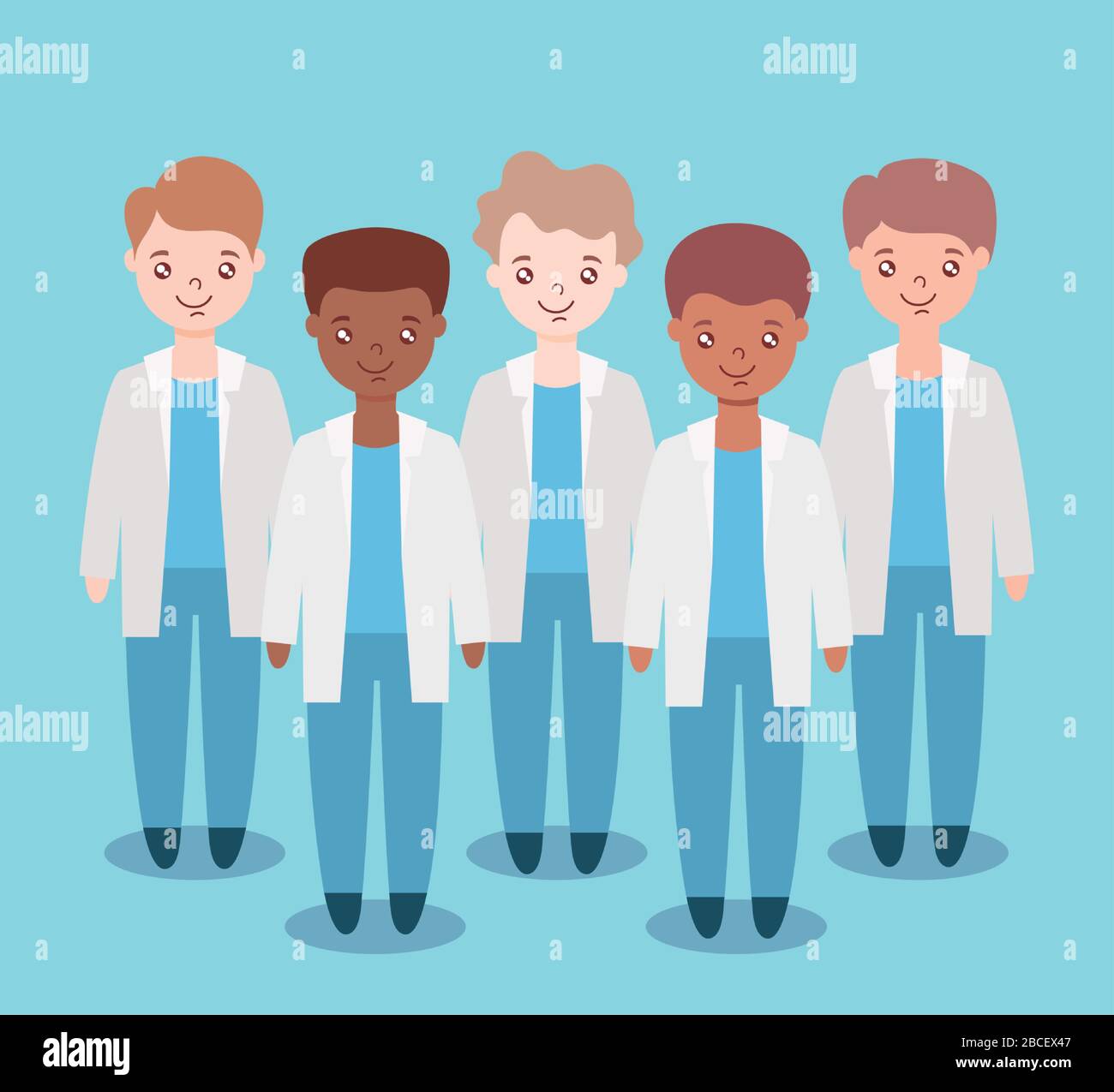 doctors men standing, medical team vector illustration design Stock ...