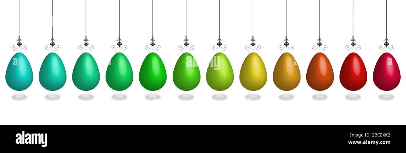 horizontal banner with colorful Easter eggs illustration Stock Photo ...