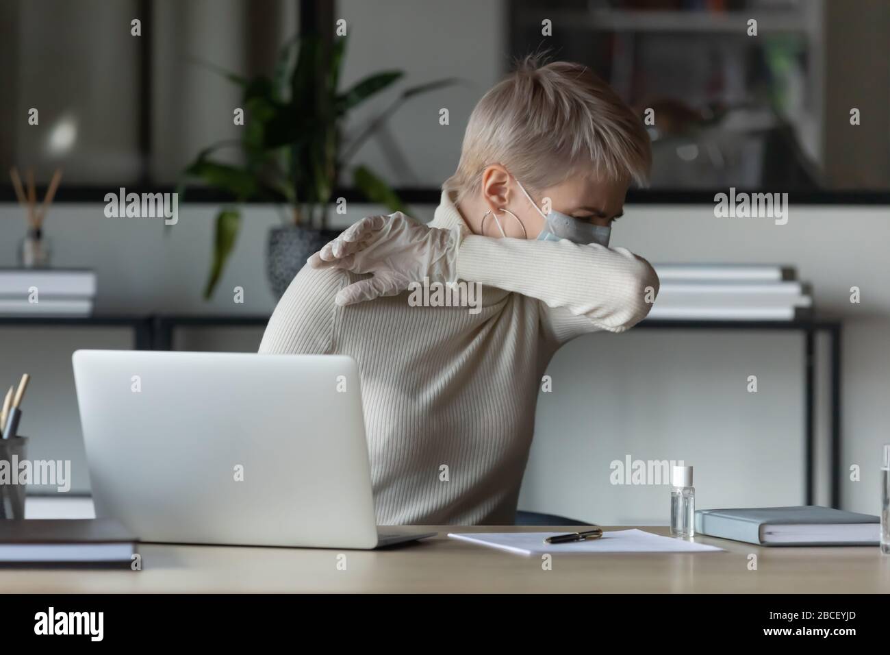 Cough elbow hi-res stock photography and images - Alamy