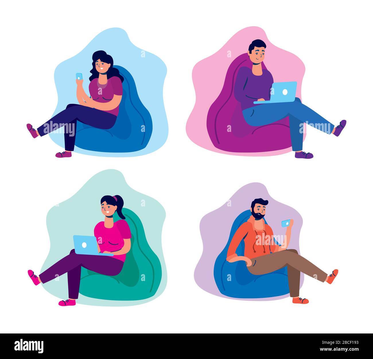 Man using laptop woman in Cut Out Stock Images & Pictures - Alamy